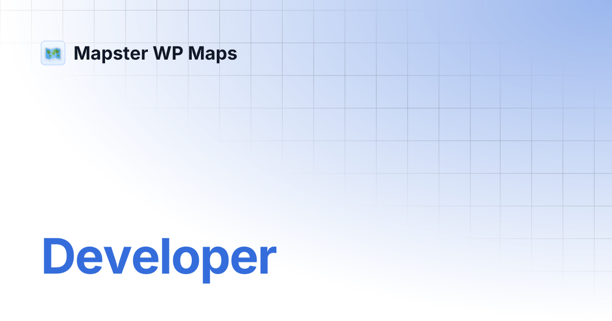 Developer | Mapster WP Maps