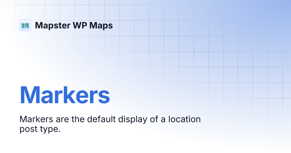 Markers | Mapster WP Maps