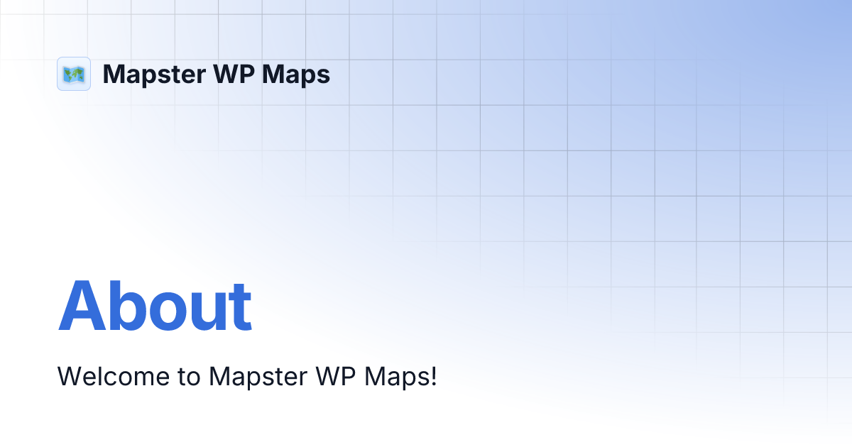 About | Mapster WP Maps